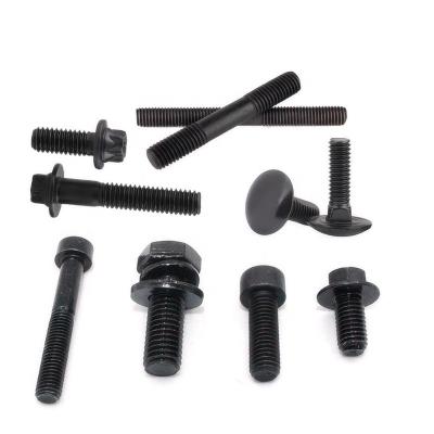 China M10x170 M5 M6 M8 M12 Hex Bolts and Nuts Grade 8.8 Black Finish Carbon Steel Fasteners for sale