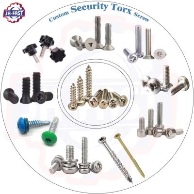 China Tamper Proof Anti-Theft Screws M2 to M8 Black Star Wood Deck Security Fasteners for sale