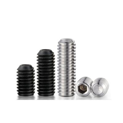China Metric Measurement System SS304 Headless Hexagon Socket Set Screws Passivated Finish for sale