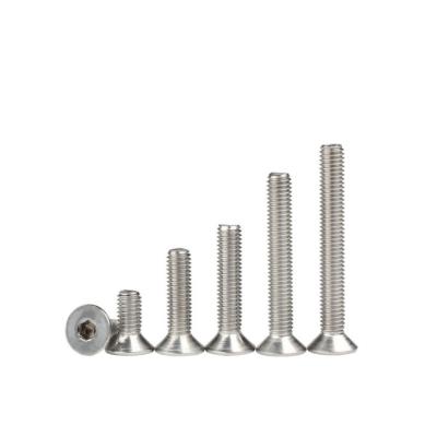 China Metric M3 M8 304 Stainless Steel Hexagon Socket Flat Head Machine Screws for sale