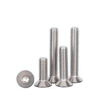 China Metric M3 M8 304 Stainless Steel Hexagon Socket Flat Head Machine Screws for sale