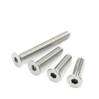 China Metric M3 M8 304 Stainless Steel Hexagon Socket Flat Head Machine Screws for sale