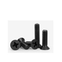 China DIN965 Flat Head Phillips Machine Screws Black Zinc Carbon Steel ISO9001 for sale