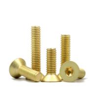 China M2 M6 Hex Socket Flat Countersunk Head Screws Brass Stainless Steel Furniture Screws for sale