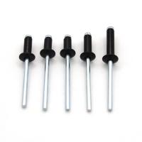 China Aluminium Steel Open End Pop Rivets Black Head ISO Standard 3mm to 6mm for sale
