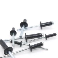 China Aluminium Steel Open End Pop Rivets Black Head ISO Standard 3mm to 6mm for sale