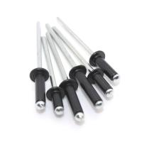 China Aluminium Steel Open End Pop Rivets Black Head ISO Standard 3mm to 6mm for sale