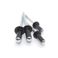 China Aluminium Steel Open End Pop Rivets Black Head ISO Standard 3mm to 6mm for sale