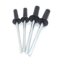 China Aluminium Steel Open End Pop Rivets Black Head ISO Standard 3mm to 6mm for sale
