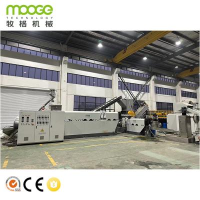 China HDPE LDPE LLDPE Rigid Flakes Plastic Recycling Extruder Machine 100-200mm Screw 150-1000 Kg/hr Capacity for sale