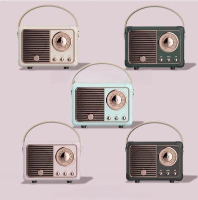 China Classic Retro Style Wireless Speaker Mini Portable Bluetooth Speaker With Volume Adjusting Knob for sale