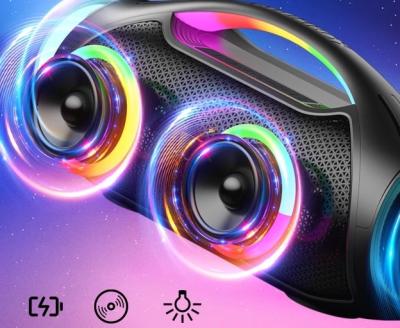 China OEM IPX5 Bluetooth 5.1 Speakers 3.5 Audio Speaker With  Dynamic Colorful Lights for sale
