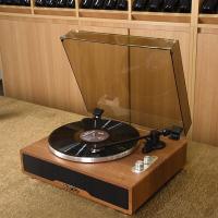 China Vinyl Record Player Bluetooth Speaker Vintage Wooden Gramophone Bluetooth Speaker for sale