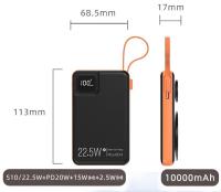 China Large Capacity Portable Power Bank 10000mAh Stylish Power Bank With Data Display for sale