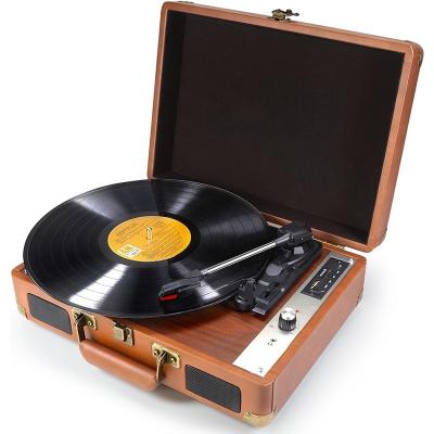 China 5.0 Bluetooth Suitcase Record Player , 3 Speed Record Player With Speakers for sale