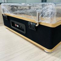 China Vintage Vinyl Bluetooth Speaker Retro Design 3 Speed Record Player Speaker With Dust Cover for sale