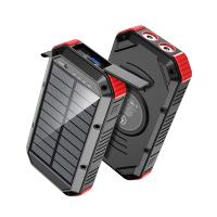 China 30000mA Solar Wireless Power Bank With LED Camping Light Multi Charge Protocols for sale