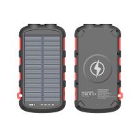 China IPX6 Waterproof Solar Power Bank 20000mAh 15W Wireless Charging With 2W LED Lights for sale