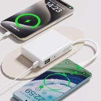 China 20000mAh 35W Fast Charging Wireless Power Bank With Built In Cable for sale