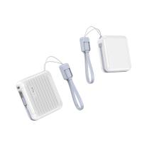 China ABS Fast Charge Power Bank 10000mAh Compact Multi Port Power Bank With Data Cable for sale