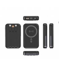 China Large Capacity Multi Device Power Bank Portable 10000mah Power Bank With Built In Cables / Stand for sale