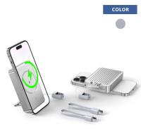 China Cellphone 10000mAh Magnetic Wireless Power Bank With Fast Charging Built In Cable for sale