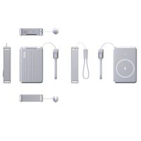 China Cellphone 10000mAh Magnetic Wireless Power Bank With Fast Charging Built In Cable for sale