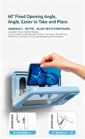 China IPX6 Waterproof Shower Phone Holder with Bluetooth 5.3 Speaker, 12H Playtime, Touch Screen, Wall Mount for sale