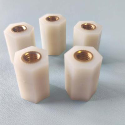 China Hexagon Nylon Pillars M6 Brass Isolation Distance Bolt Hex Standoff Male Female for sale