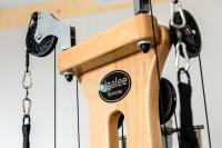 China Pilates Reformer Wood Pulley Tower Combo Unit Maple 2930mm Length 1990mm Height for sale