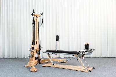 China Pilates Reformer Wood Pulley Tower Combo Unit Maple 2930mm Length 1990mm Height for sale