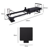 China Dual Purpose Large Steel Frame Pilates Reformer Foldable Home Fitness Equipment with Latex Springs for sale