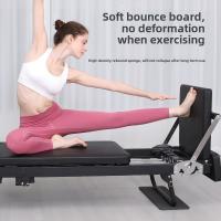 China Dual Purpose Large Steel Frame Pilates Reformer Foldable Home Fitness Equipment with Latex Springs for sale