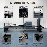 China Custom Eco Friendly Aluminum Pilates Reformer 2480x580x380mm Home Yoga Studio Set for sale