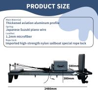 China Custom Logo Aluminum Pilates Reformer 2480x580x380mm for Home Gym Yoga Studio for sale