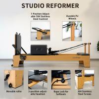 China Commercial Durable Wood Pilates Reformer 2540x680x400mm Portable Home Yoga Studio Exercise Equipment for sale