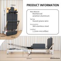 China Customized Adjustable Pilates Reformer Bed Set 2350x680x290mm Aluminum Alloy Frame for Studio Exercise for sale