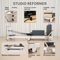China Customized Adjustable Pilates Reformer Bed Set 2350x680x290mm Aluminum Alloy Frame for Studio Exercise for sale