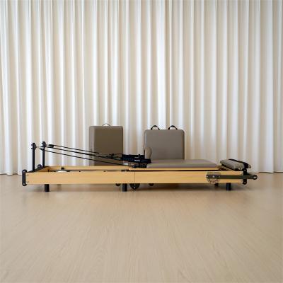 China Foldable Plywood Pilates Reformer Machine 237x61x28cm for Home Gym Yoga Fitness Bodybuilding CE Certified for sale
