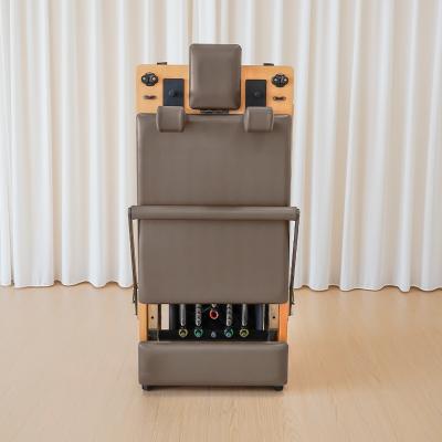 China Wooden Adjustable Folding Pilates Reformer 237x61x28cm Portable Home Gym Fitness Equipment for sale