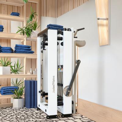 China Customizable Beech Wood Pilates Reformer Foldable Yoga Set 237x61x28cm for Home Gym Training for sale