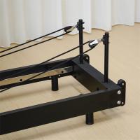China Luxury Foldable Wooden Pilates Reformer 237x61x28cm Portable Gym Equipment Beige for sale