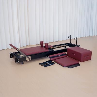 China Foldable Pilates Reformer 237x61x28cm Plywood Home Yoga Studio Fitness Equipment for sale