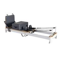China Portable Aluminum Alloy Pilates Reformer 235x68x29cm Durable Steel Oak Core Bed for Home Gym Yoga Fitness for sale