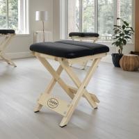 China Jaalee Portable Folding Pilates Chair Wooden Yoga Stool Bench 40x40x47.5 cm for Gym Fitness Training for sale