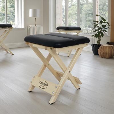China Jaalee Portable Folding Pilates Chair Wooden Yoga Stool Bench 40x40x47.5 cm for Gym Fitness Training for sale