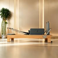 China Jaalee Smooth Wood Pilates Reformer Adjustable Fitness Equipment for Home Maple Wood for sale