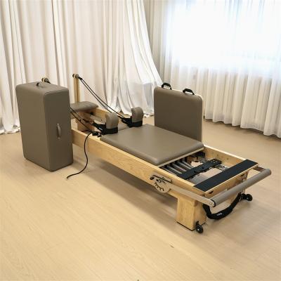 China Portable Maple Wood Pilates Reformer Machine 2480x680x350mm Custom Accessories 3-Year Warranty for Fitness Yoga Body Shaping for sale