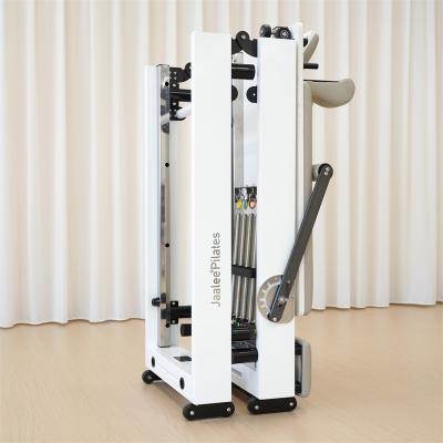 China Oak Wood Pilates Reformer 237x61x28 cm Folding Home Gym Fitness Yoga Equipment for sale