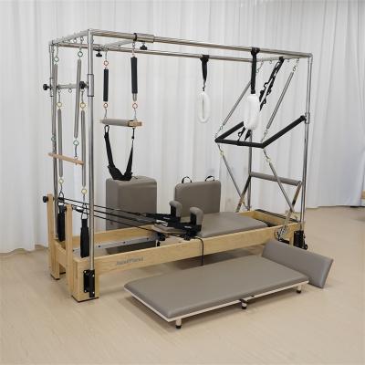 China Jaalee Wood Pilates Reformer Cadillac 2 in 1 High Rack Aerial Apparatus 3 Year Warranty for sale
